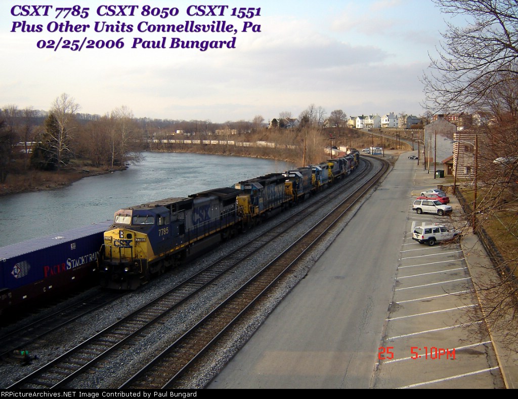 CSX 778 C40-8W 5 CSXT 8050 SD40-2 CSXT 1551 GP15-1 02/25/2006